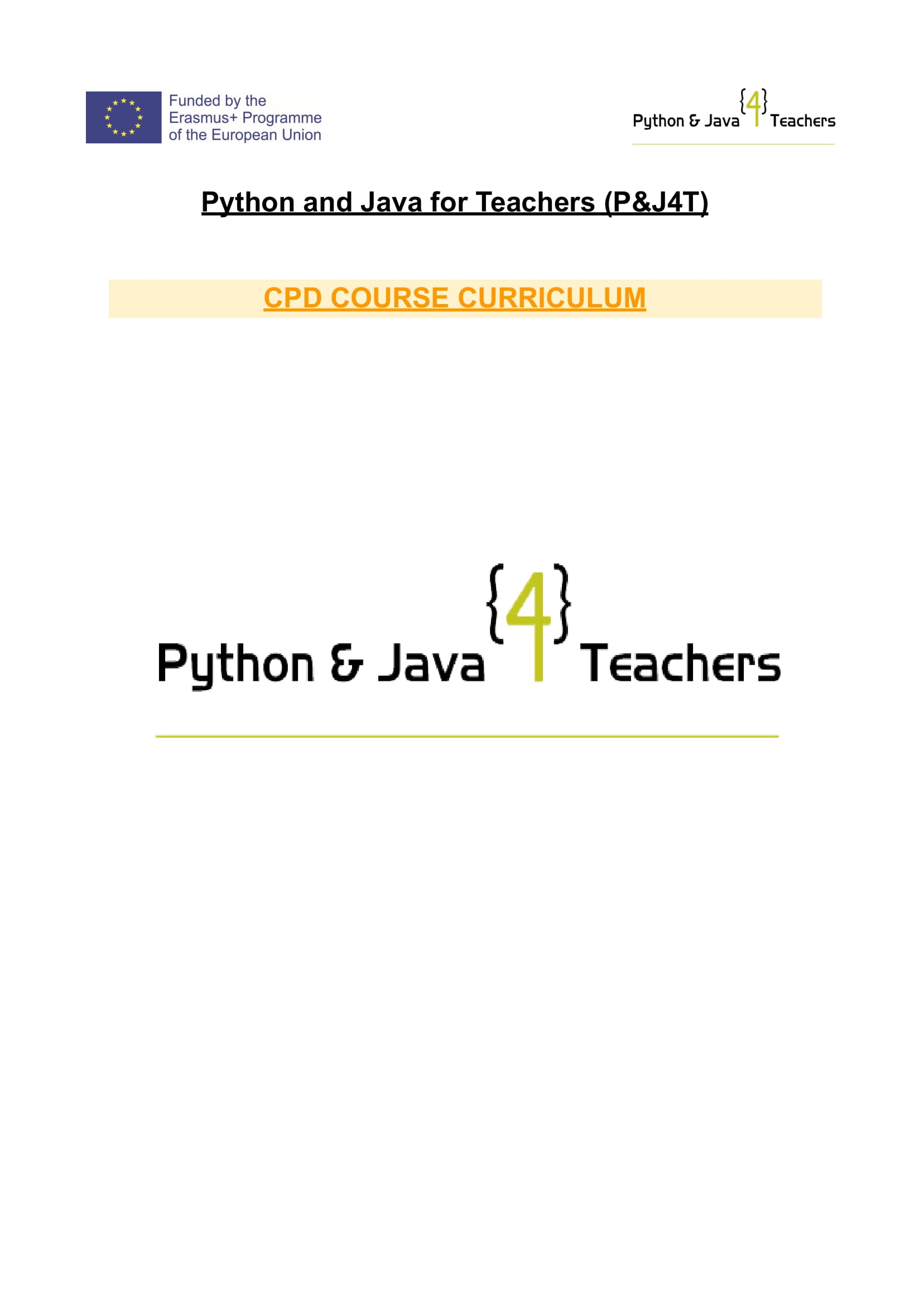 Curriculum Python And Java 4 Teachers